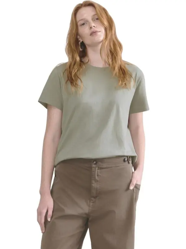 Everlane Box-cut Essential Cotton T-shirt - Sage Green | No Pocket